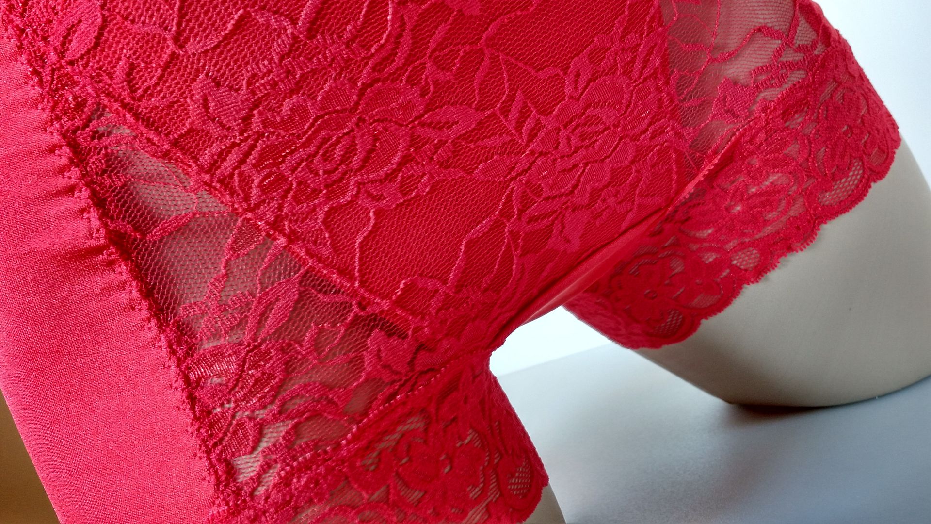 Silky Red High Waist Full Brief Pinup Style Light Control Panties Xs Uk