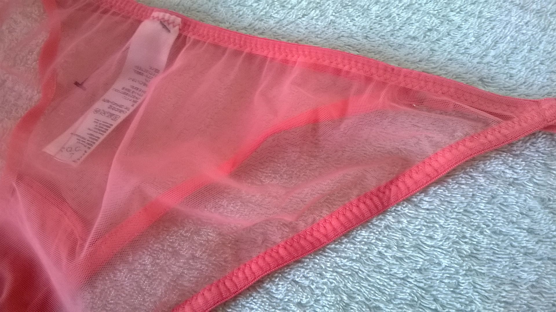 Ladies Naughty Pink Sheer String Bikini Hi Leg Panties Tanga Knickers 1