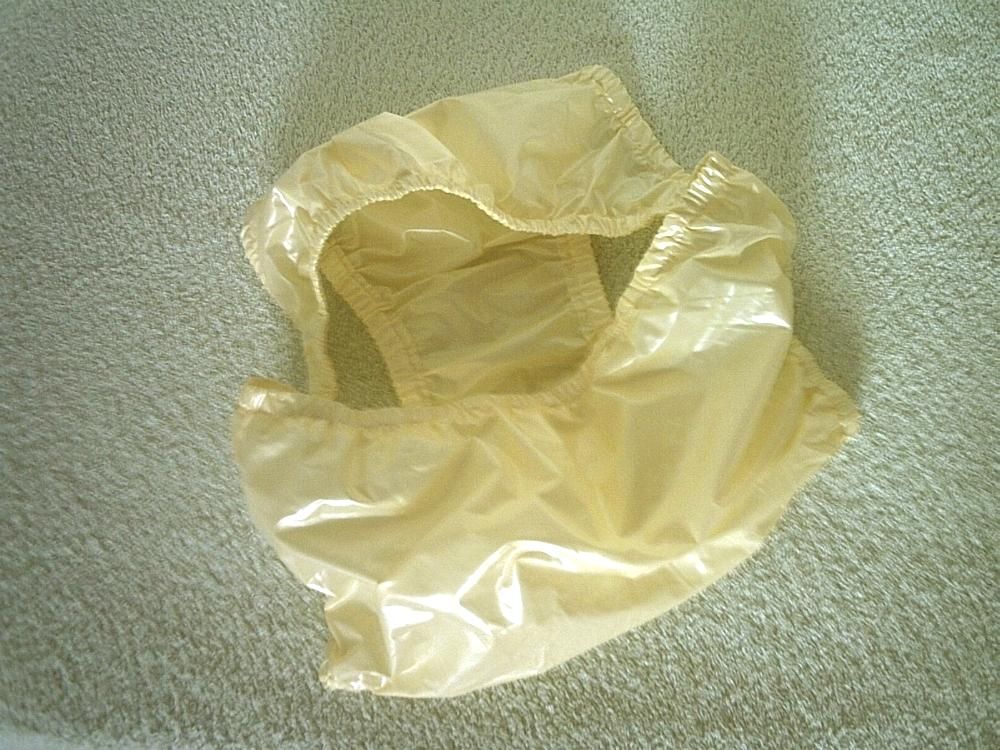 Adult Unisex Yellow High Leg Bikini Style Plastic Pvc Pants Panties