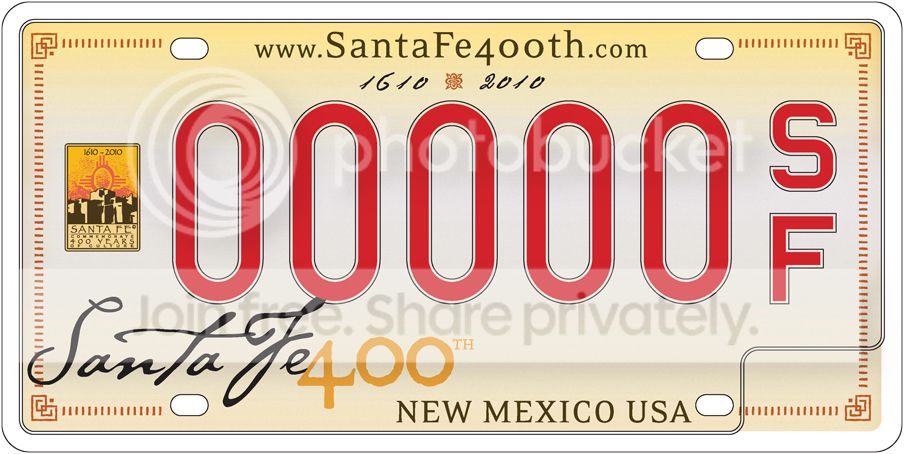 New Mexico Licence Plates (Santa Fe 400) (DMV, designers, town) - (NM ...