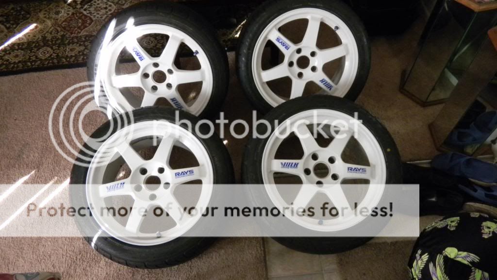 Volks/Rays TE37 White Edition Staggered with New Tires ...