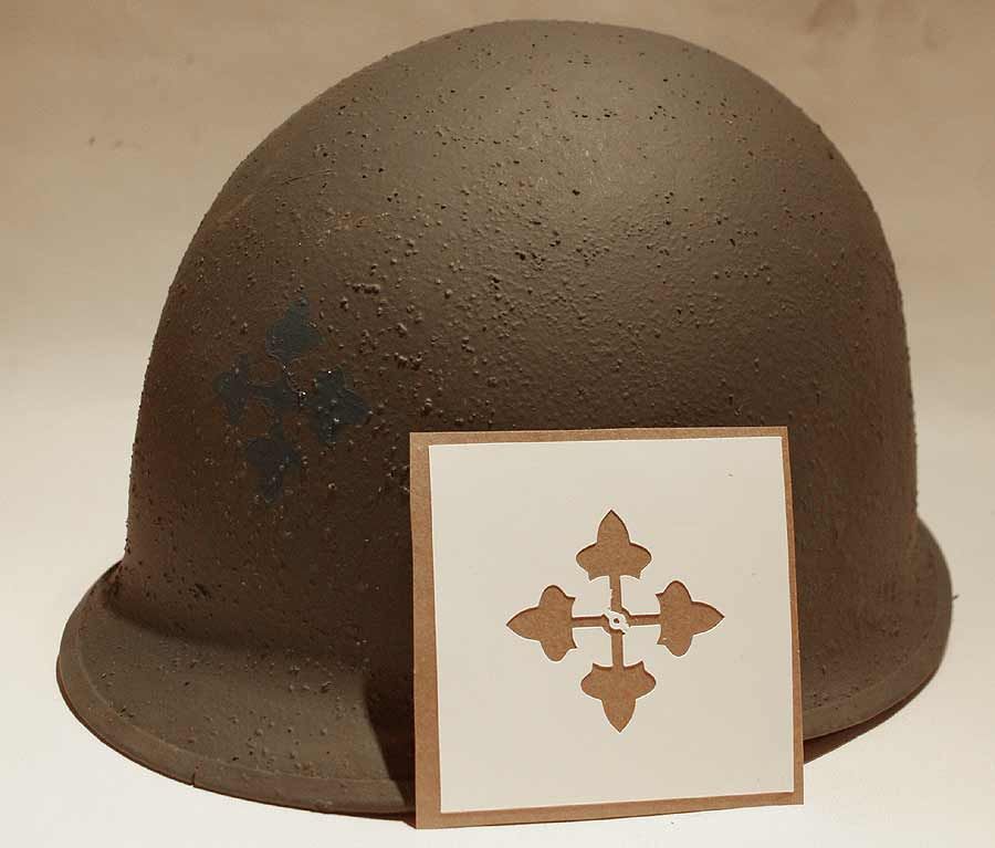 US Helmet Stencil 4th Infantry Division USA WW2 Stencil Template Ivy ...